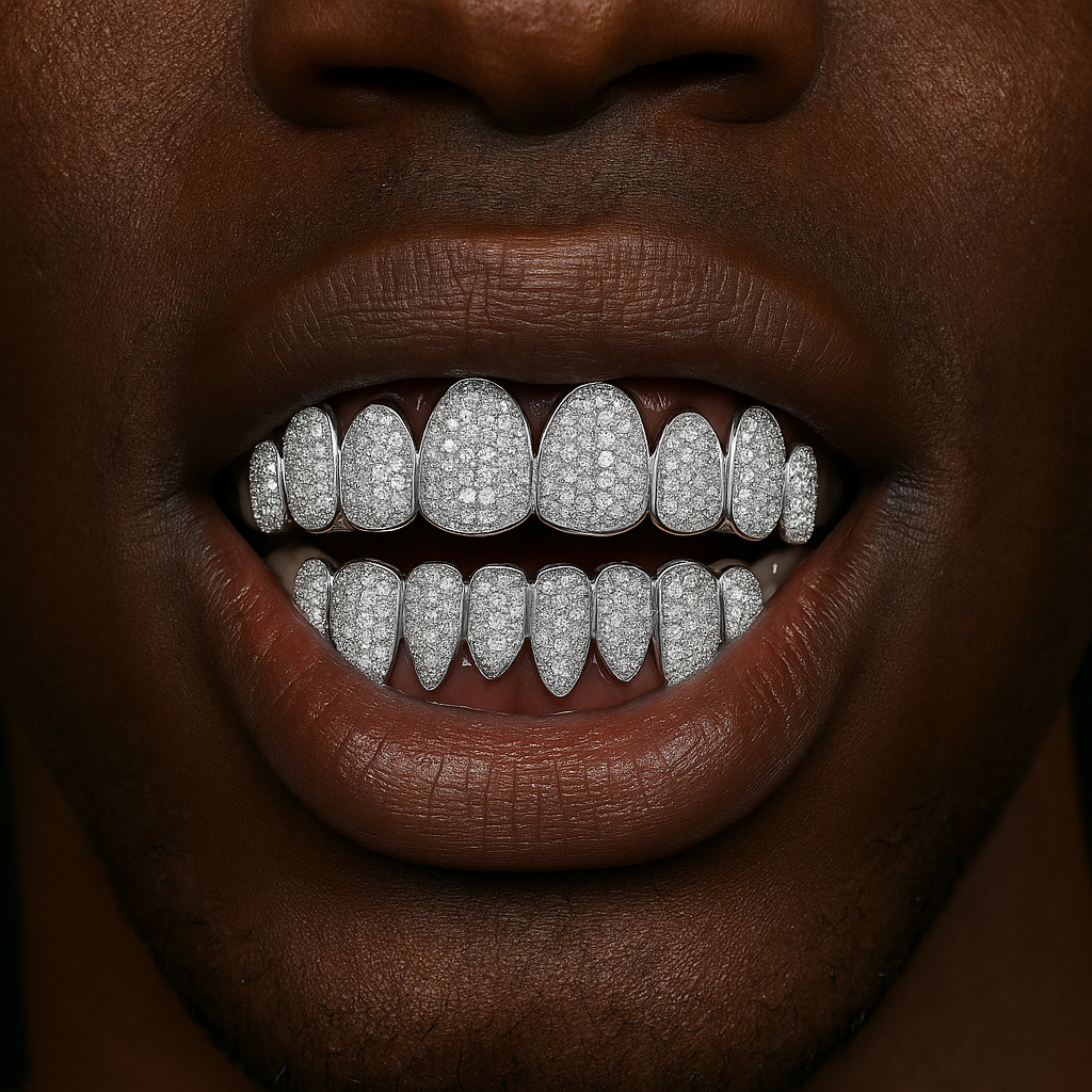 Iced Out Yellow Gold/White Gold Grillz – Different Drips