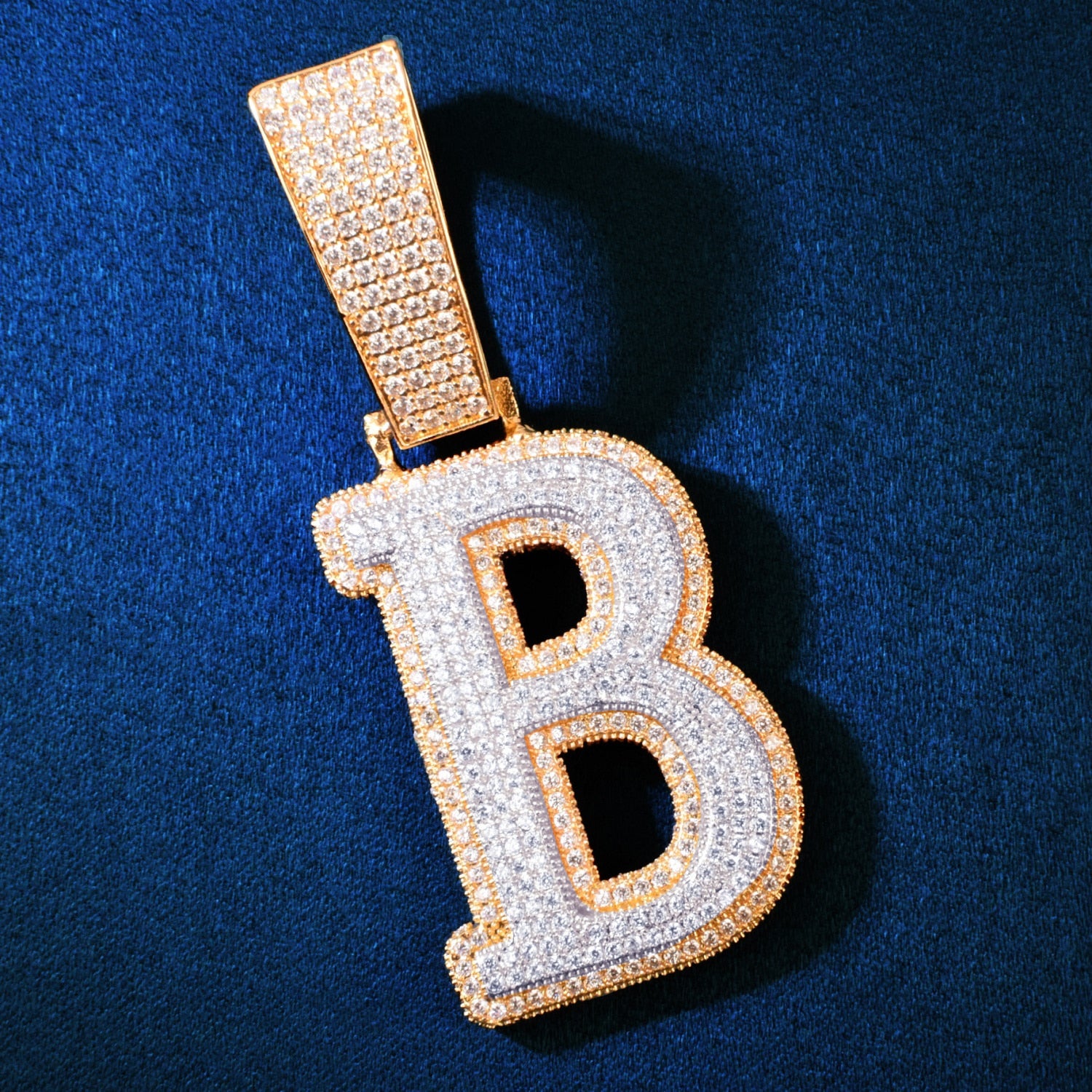 Layered Bold Custom Single Letter Pendant – Different Drips