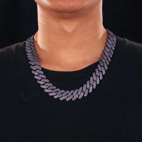 20mm Iced Out Purple Prong Cuban Chain – Different Drips